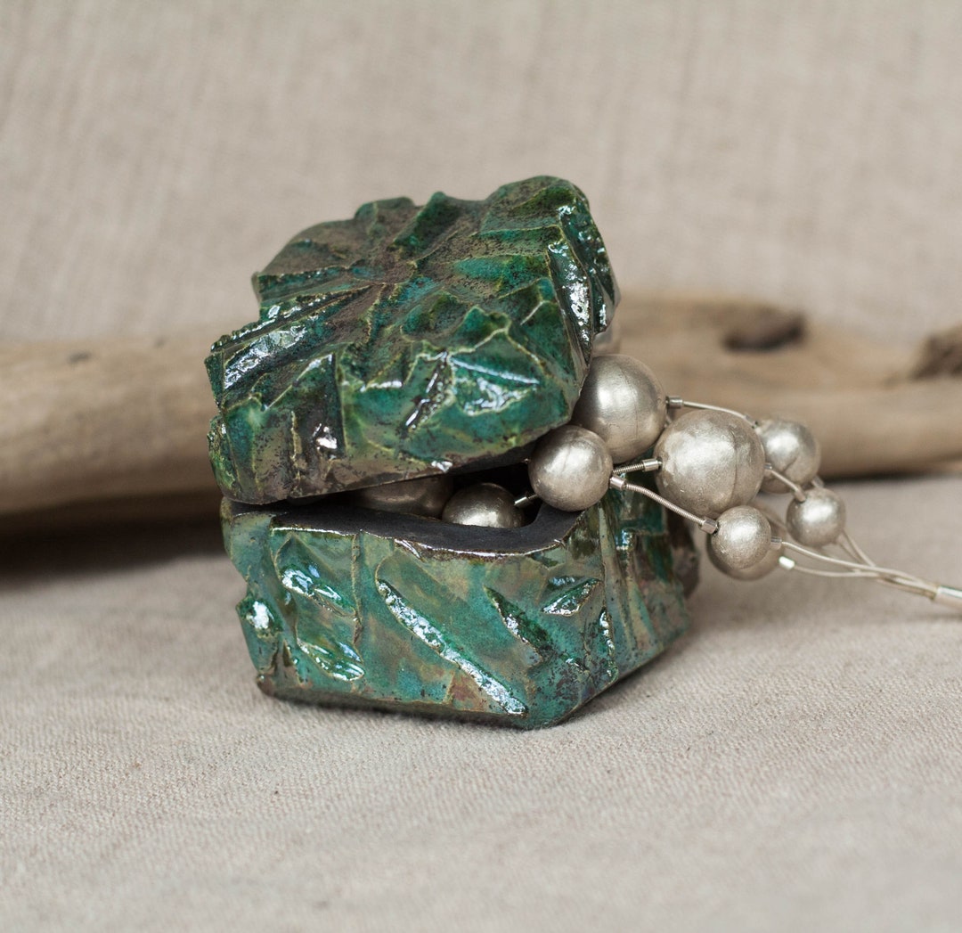 Ceramic Gift Box, Ceramic Lidded Box for Jewelry, Kurinuki Container ...