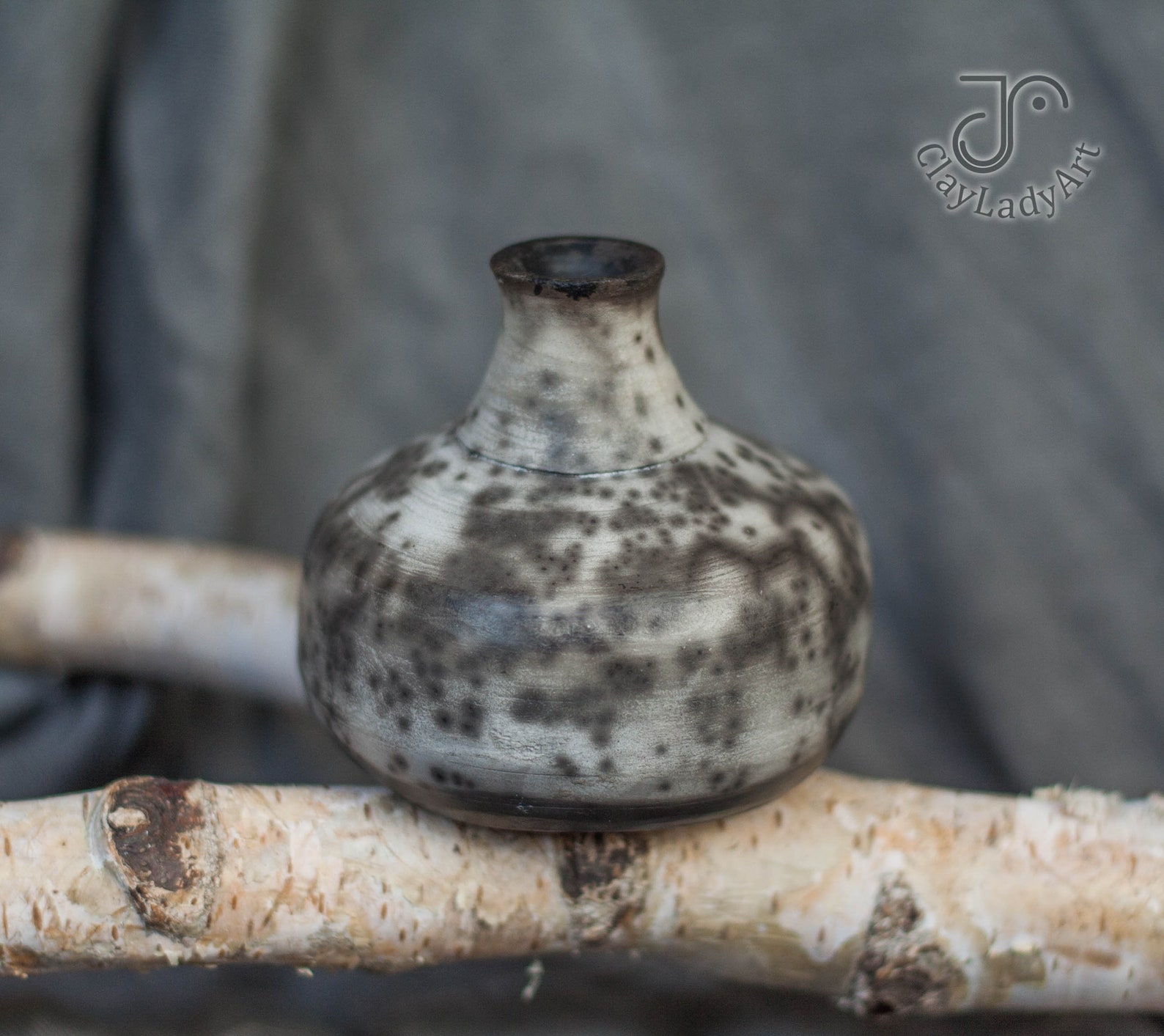 Black and White Raku Ceramic Vase Ceramic Without Glaze - Etsy