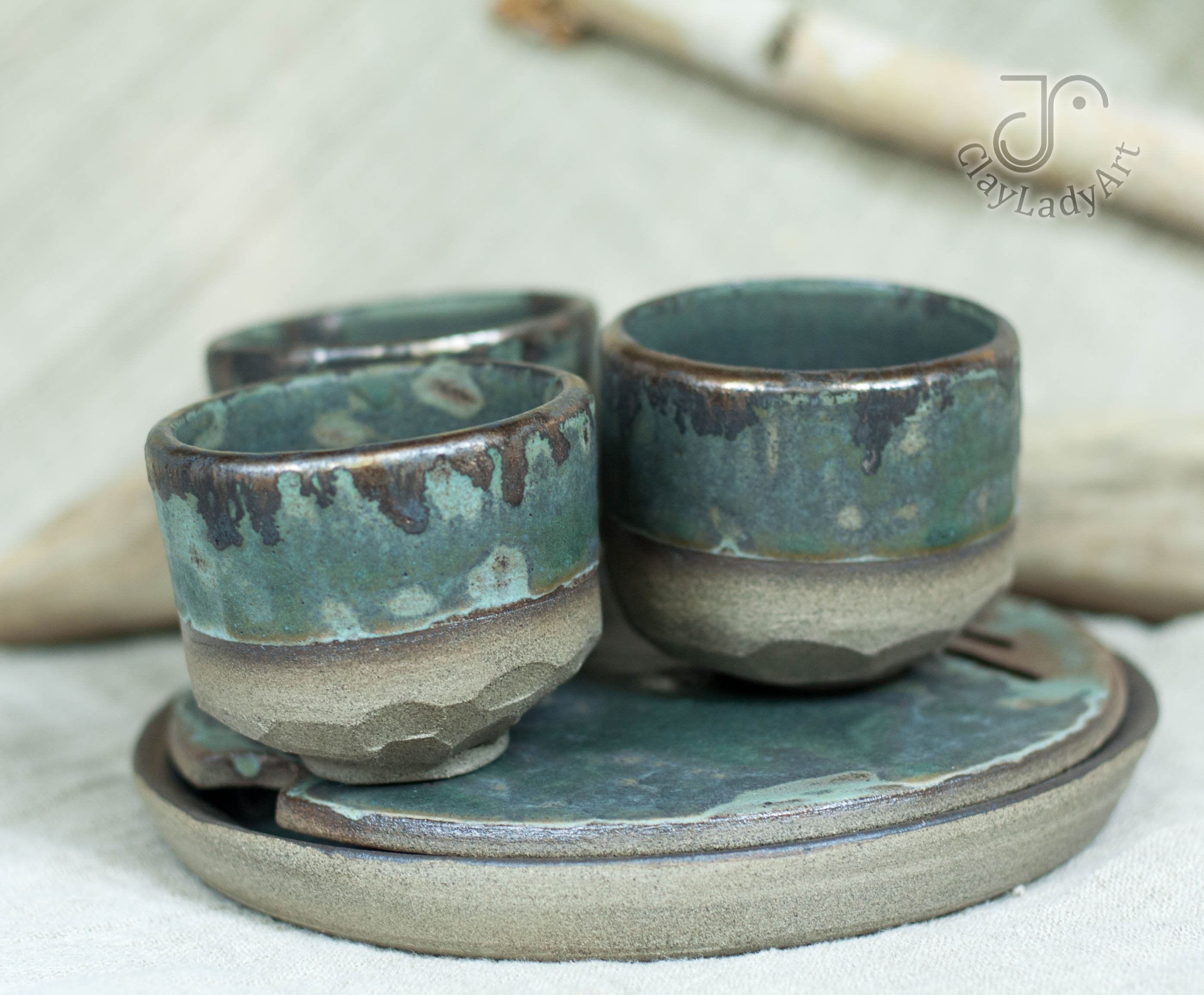 Set of Ceramic Tea Cups, Ceramic Tea Pottery, Tea Bowl, Ceramic Tea Set ...