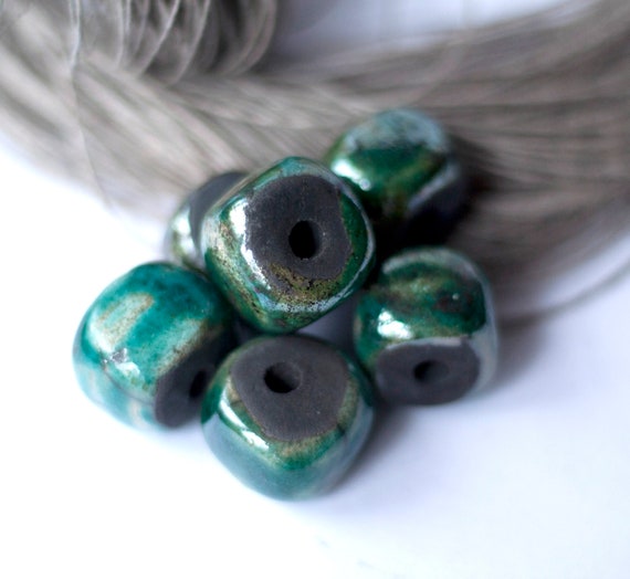 7 Raku Ceramic Beads Set of Beads Jewelry Accessories | Etsy