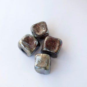 4 Rainbow Raku Ceramic Beads, Set of Beads, Jewelry Accessories ...