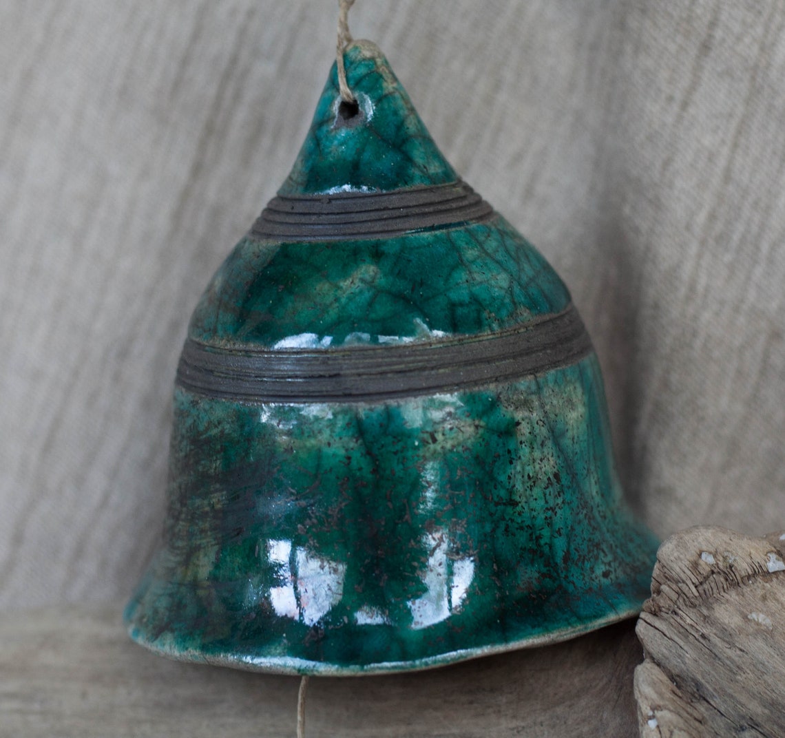 Raku Ceramic Bell, Clay Bell, Handmade Ceramic Bell, Ceramic Ringing ...