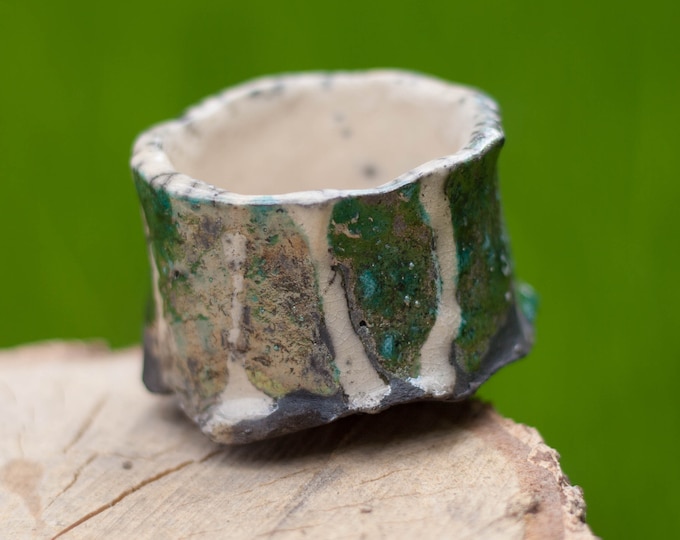 Guinomi. White Ceramic Handmade Kurinuki Sake Cup. White Stoneware Clay ...