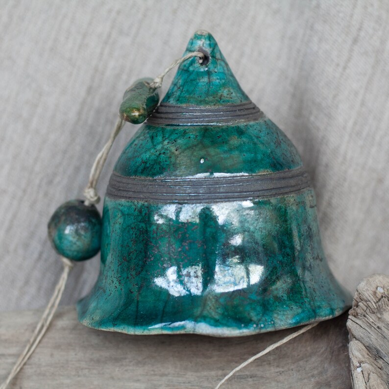 Raku Ceramic Bell, Clay Bell, Handmade Ceramic Bell, Ceramic Ringing ...