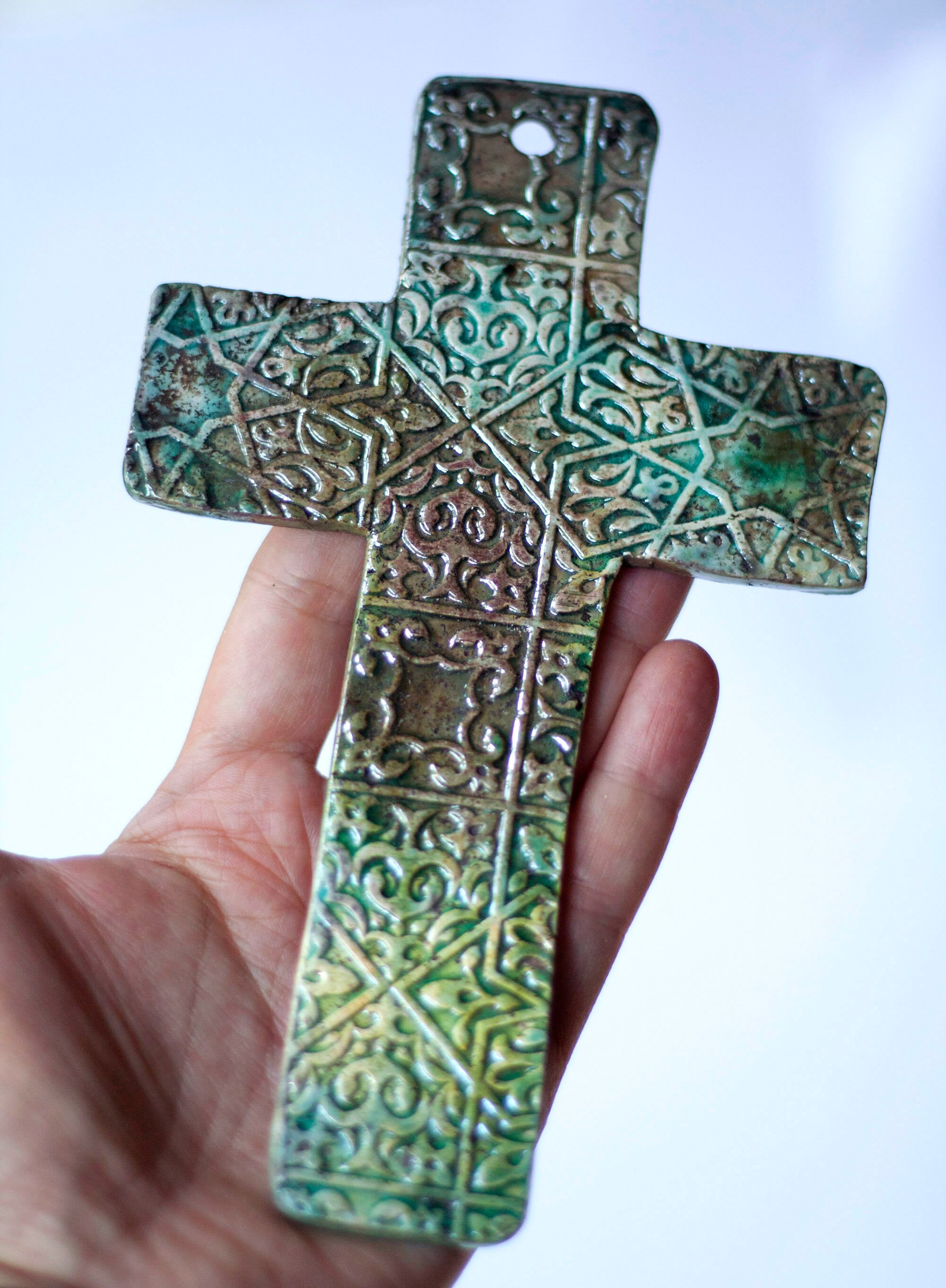 Ceramic Cross Wall Decoration Room Decoration Raku Ceramic - Etsy