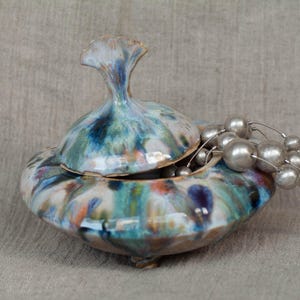 Ceramic Box With Lid, Ceramic Stash Box, Raku Ceramic Ring Box, Ceramic ...