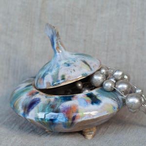 Ceramic Box With Lid, Ceramic Stash Box, Raku Ceramic Ring Box, Ceramic ...