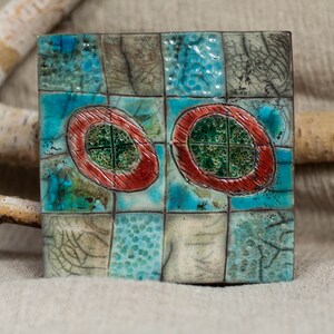 3 Raku Ceramic Art Tiles, Wall Decor, Room Decor, Home Decor, Raku ...