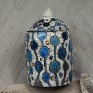 Raku Ceramic Kitchen Bin With Lid, Jewelry Box, Storage Box, Trinket ...