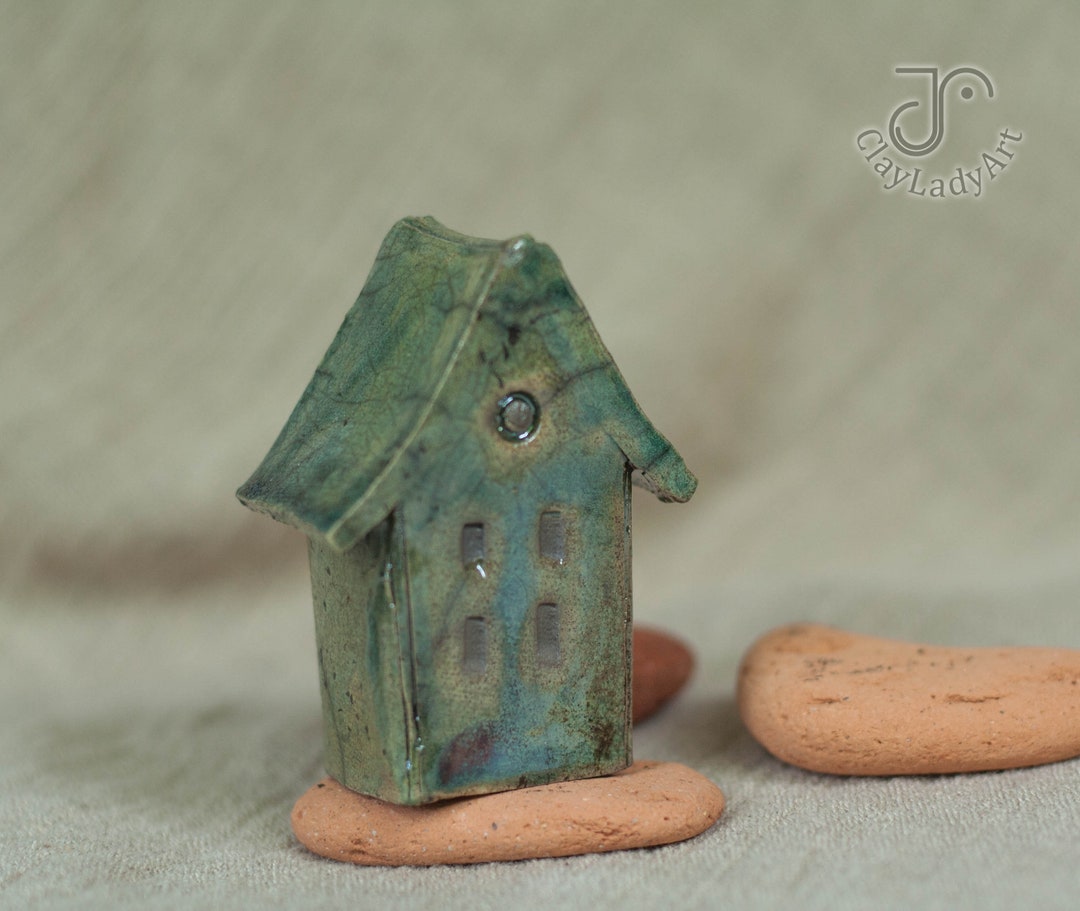 Ceramic Tiny House, Miniature House, Little Cottage, Home Decor ...
