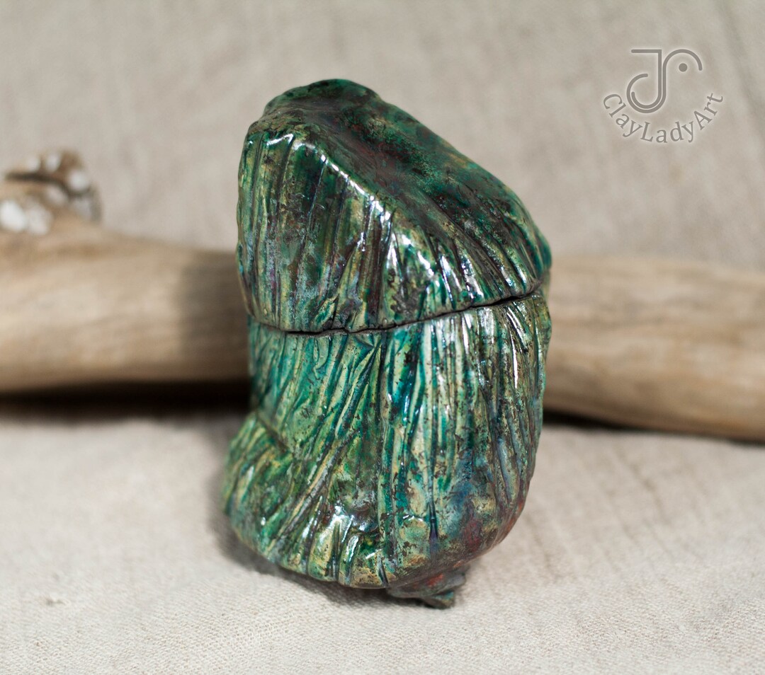 Ceramic Box With Lid, Ceramic Stash Box, Raku Ceramic Ring Box, Ceramic ...