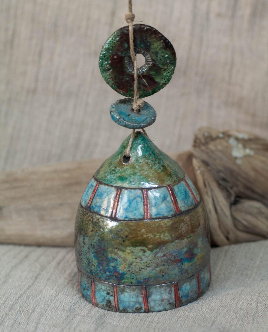 Raku Ceramic Bell, Clay Bell, Handmade Ceramic Bell, Ceramic Ringing ...