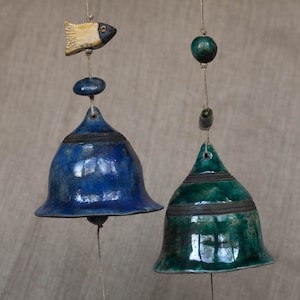 Raku Ceramic Bell, Clay Bell, Handmade Ceramic Bell, Ceramic Ringing ...