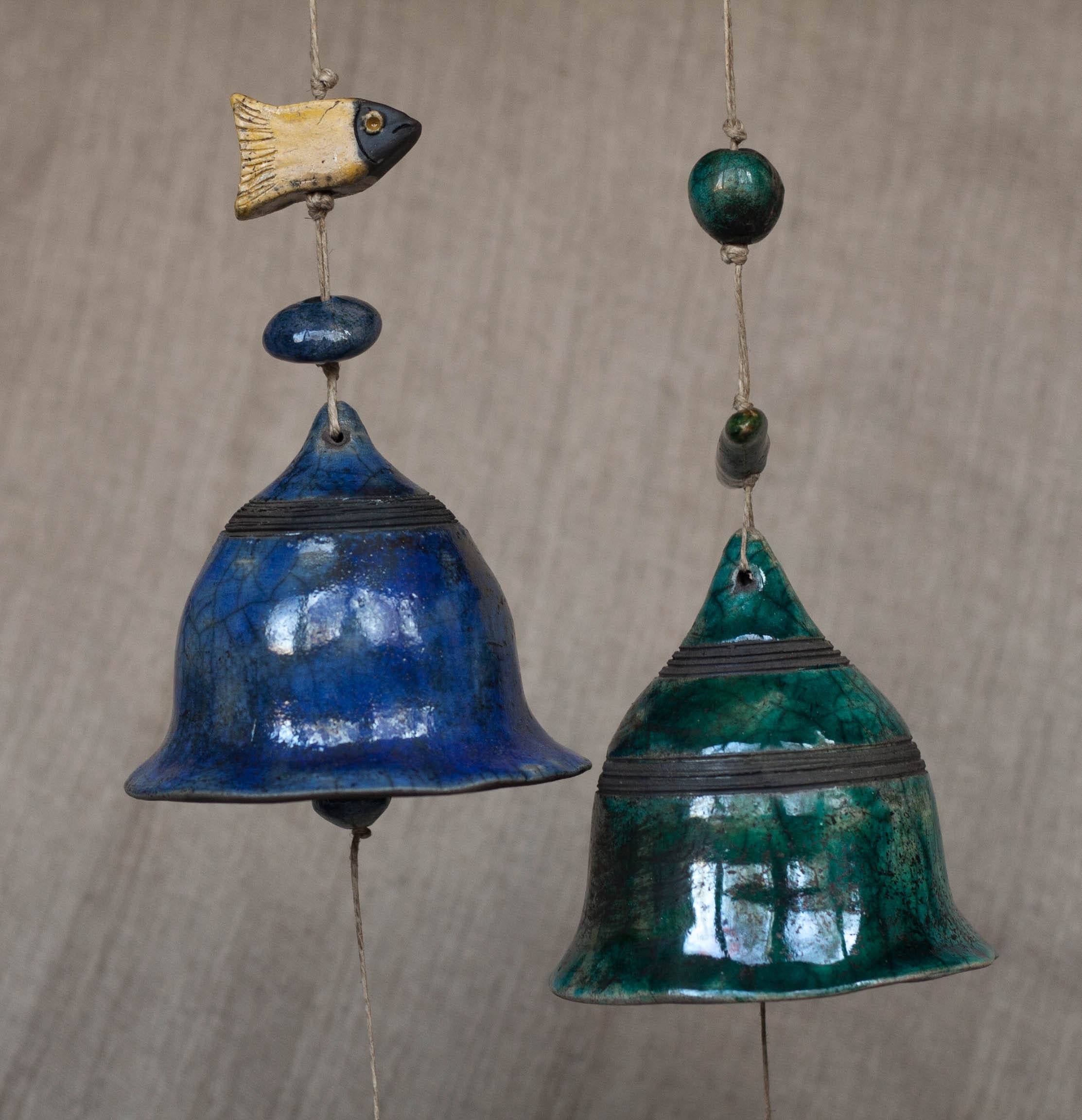 Raku Ceramic Bell, Clay Bell, Handmade Ceramic Bell, Ceramic Ringing ...