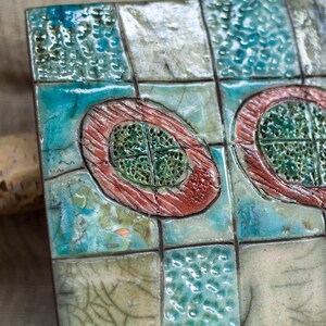3 Raku Ceramic Art Tiles, Wall Decor, Room Decor, Home Decor, Raku ...