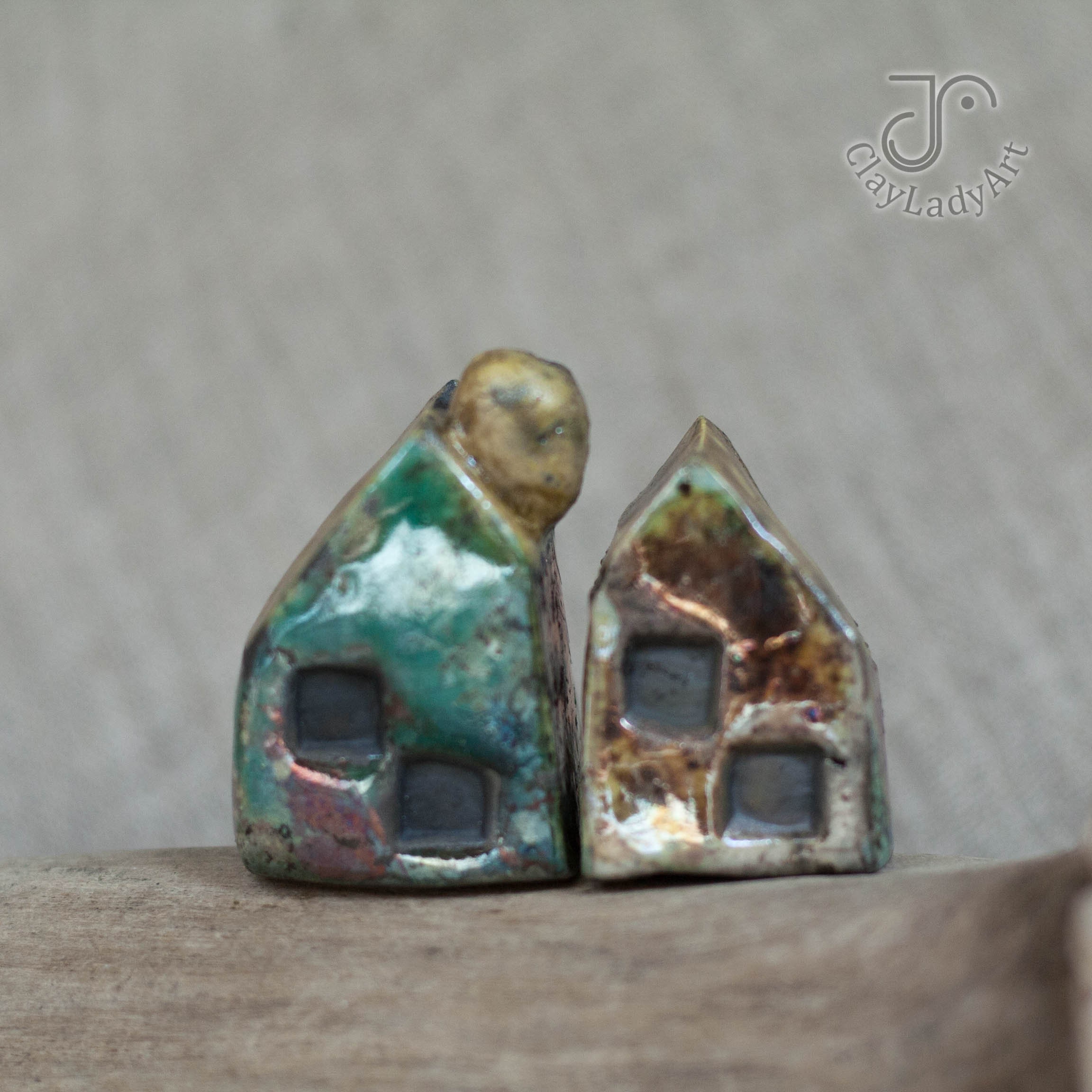 Ceramic Tiny House, Miniature House, Little Ceramic Cottage, Home Decor ...