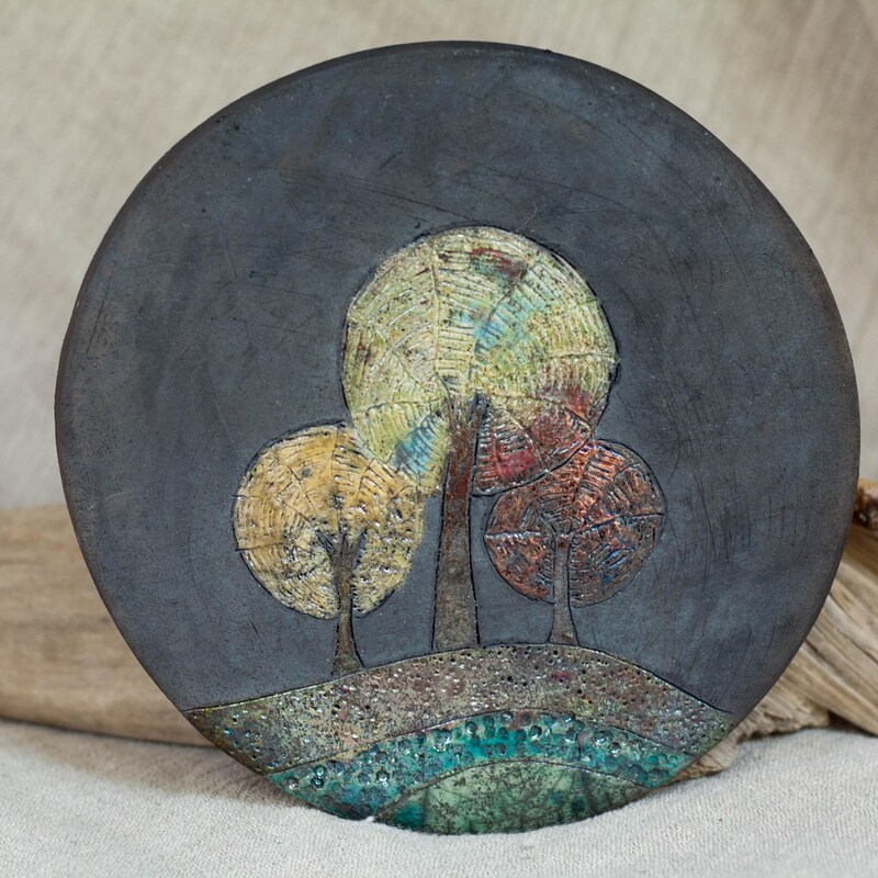 Raku Coasters - Etsy