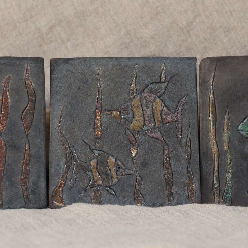 Raku Tiles - Etsy