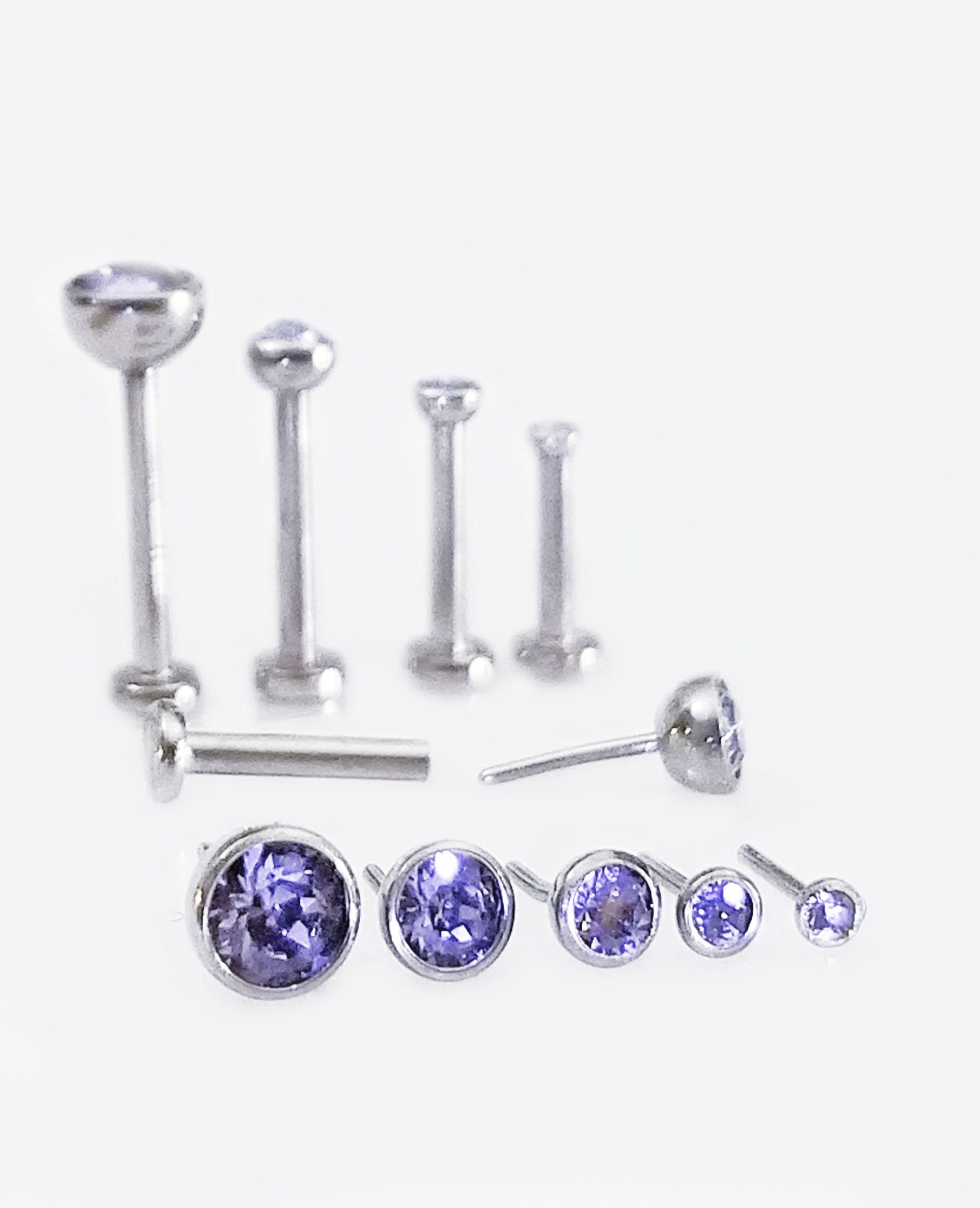 20g 18g 16g Purple TITANIUM THREADLESS Push Pin Jewelry | Etsy