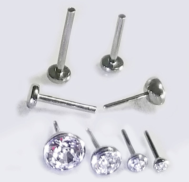 20g 18g 16g Clear TITANIUM PUSH PIN Custom 4-10mm Small Back - Etsy