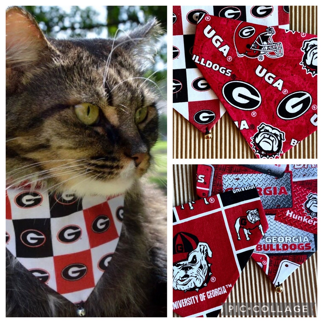 2 Georgia Bulldog Reversible Cat Bandanas UGA Dawgs Georgia - Etsy