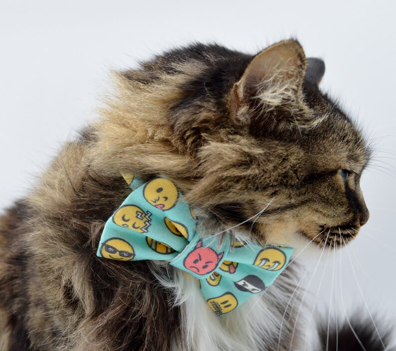 Emoji Cat Collar Emoji Bow Tie Tie for Cat Emoji Cat Bow Tie - Etsy