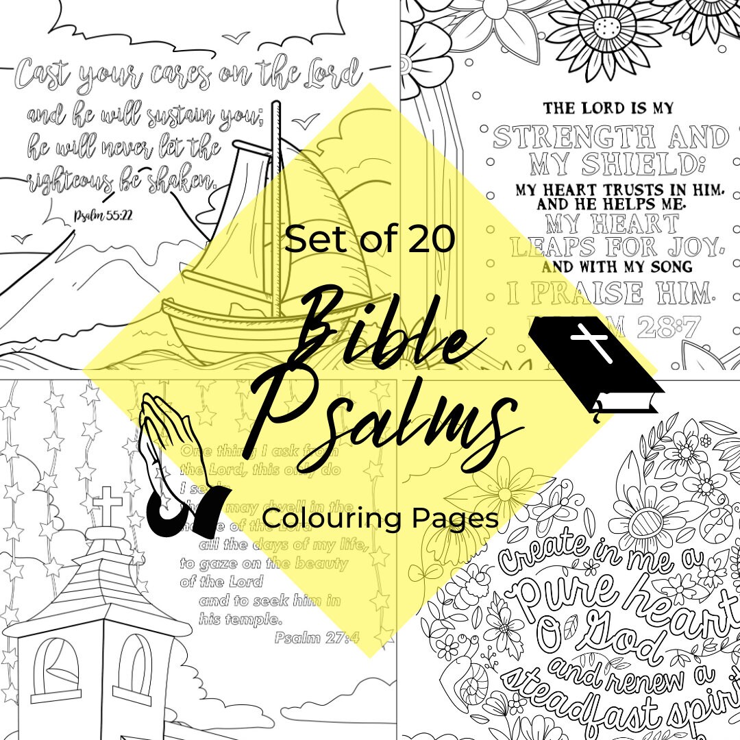 20 Bible Psalms Colouring Pages, Printable Colouring Pages for Kids ...