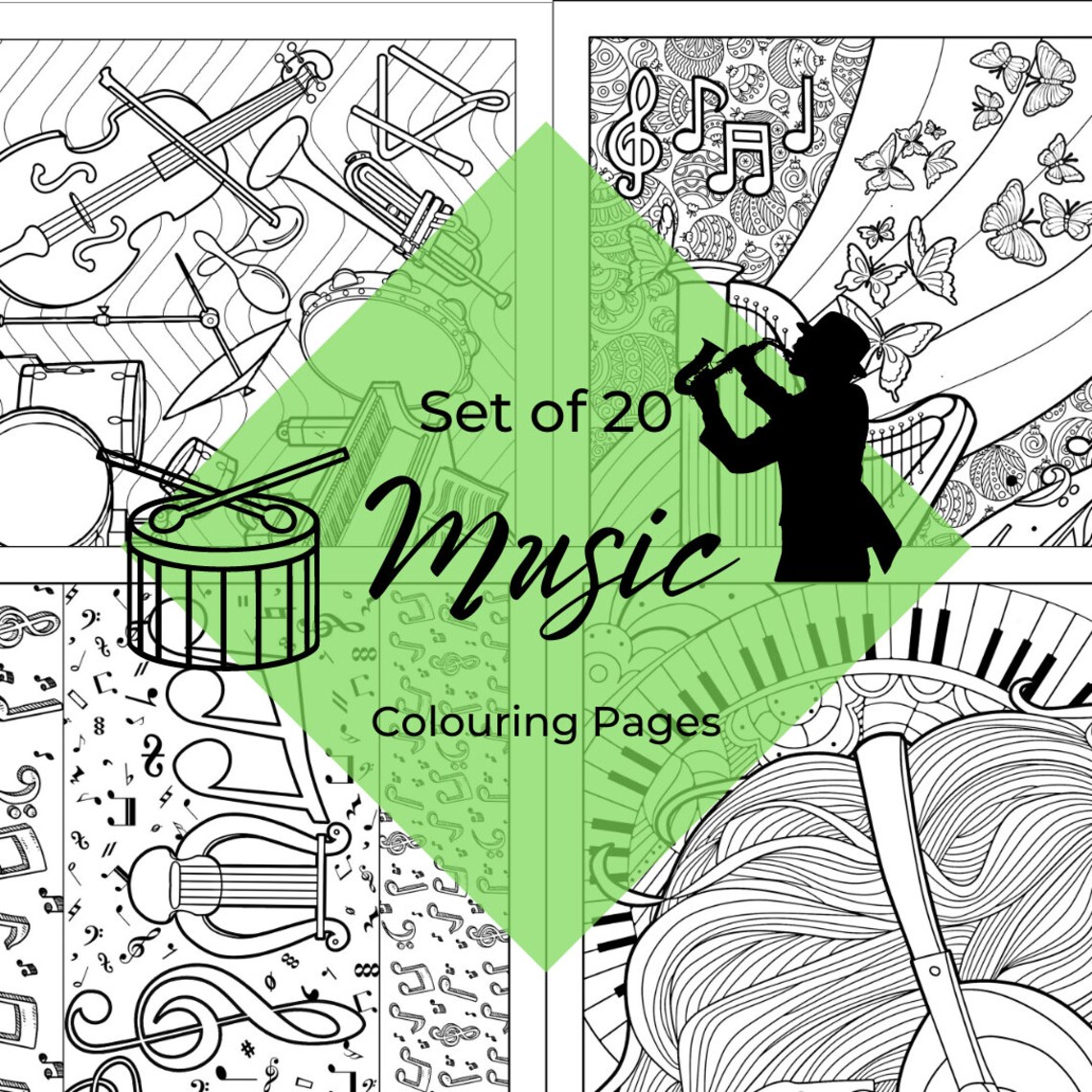 20 Music Colouring Pages Printable Colouring Pages for All | Etsy