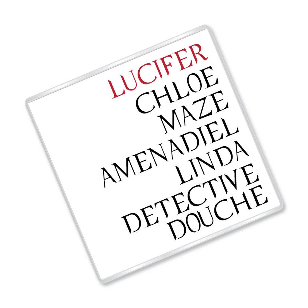 Lucifer Character Names Coaster Gift - Etsy