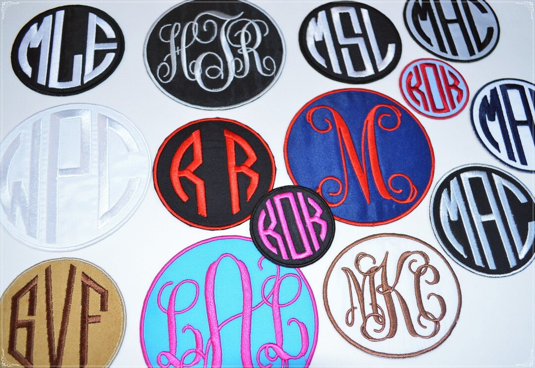 Monogram Patch. Custom Monogram Patch. Embroidered Monogram - Etsy