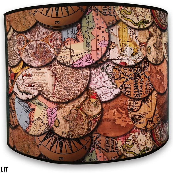 World Map Lamp Shade - Etsy