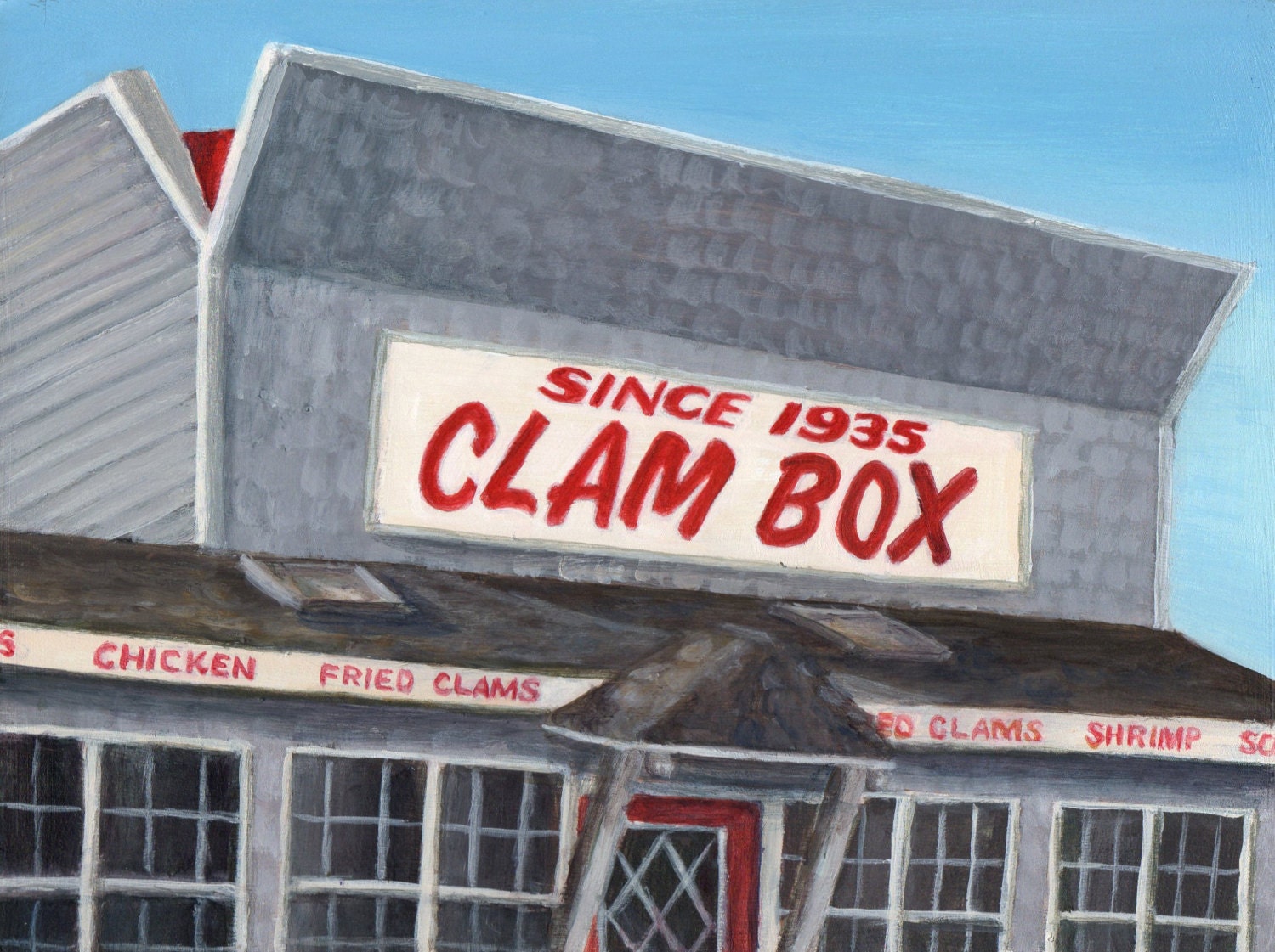 Clam Box Print of a Summer Clam Shack Painting Local Building - Etsy