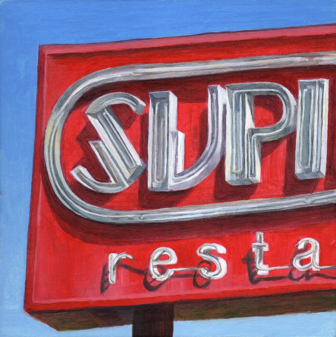 Supino's Italian Restaurant Print Route 1 Danvers Neon Sign, Giclee ...