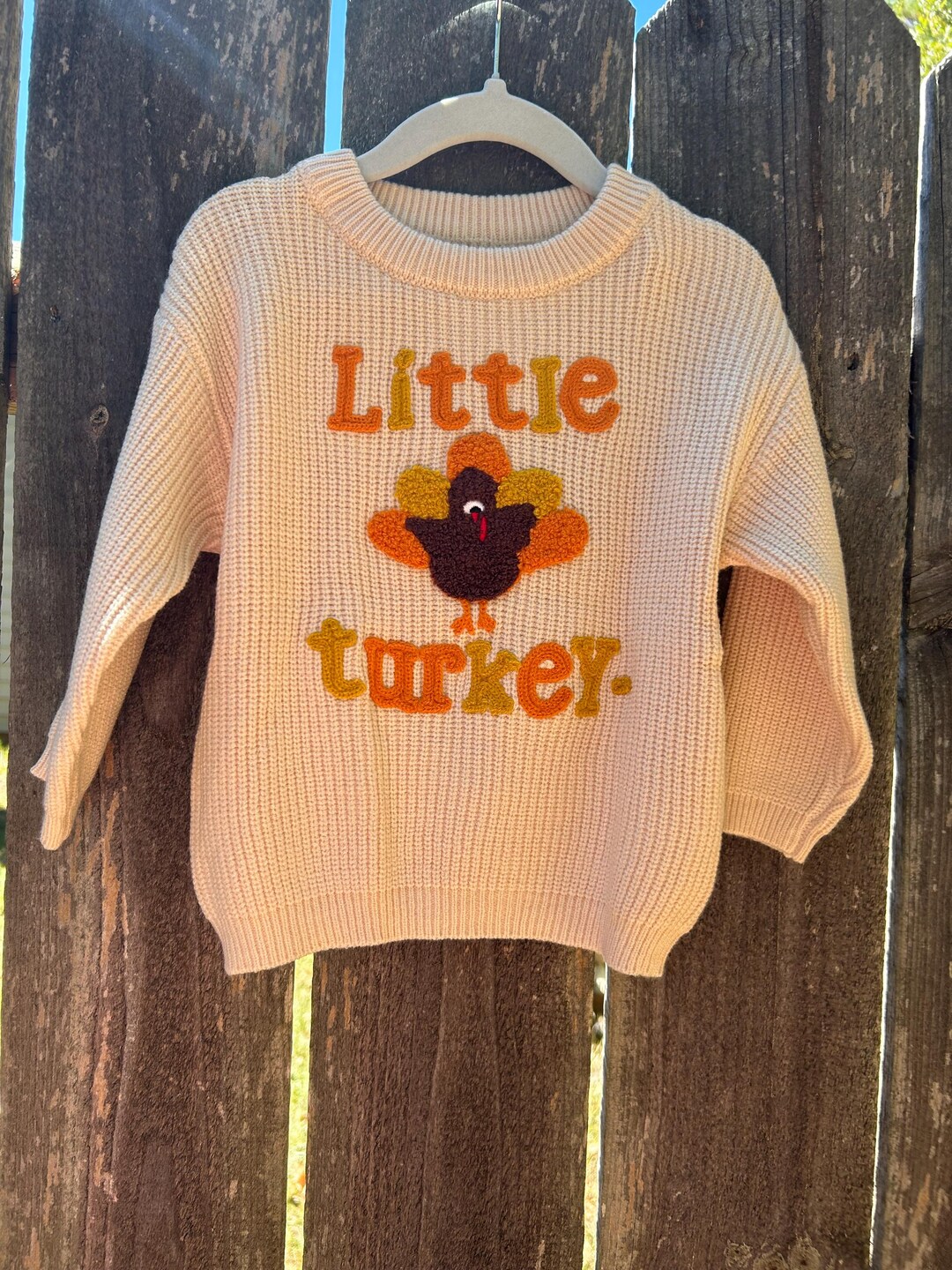 Baby Thanksgiving Sweater Turkey Letter Embroidered Crewneck Long ...
