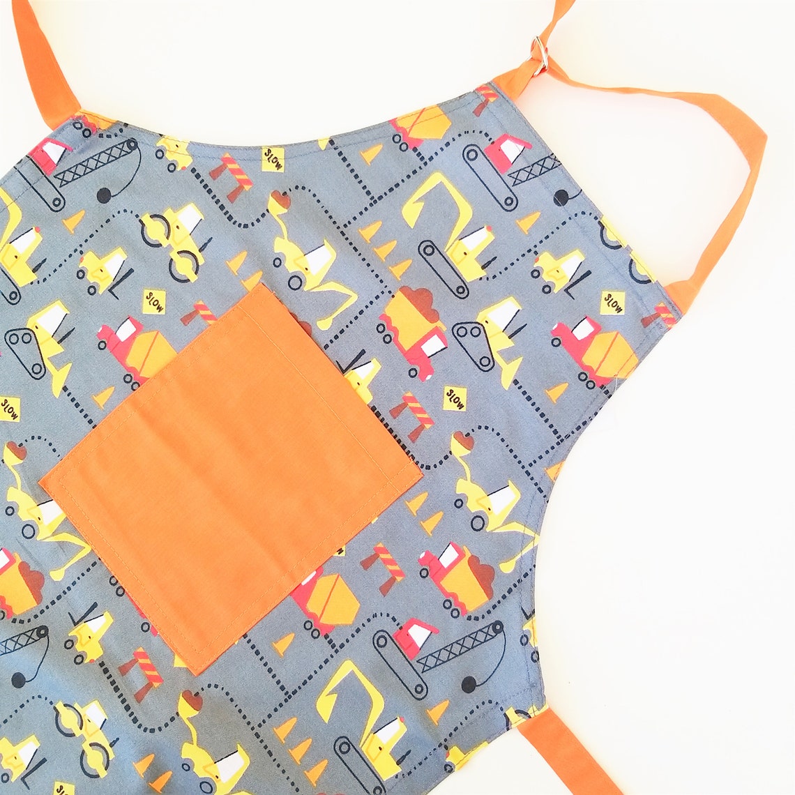 Construction Apron for Boys in White Blue or Gray Truck | Etsy