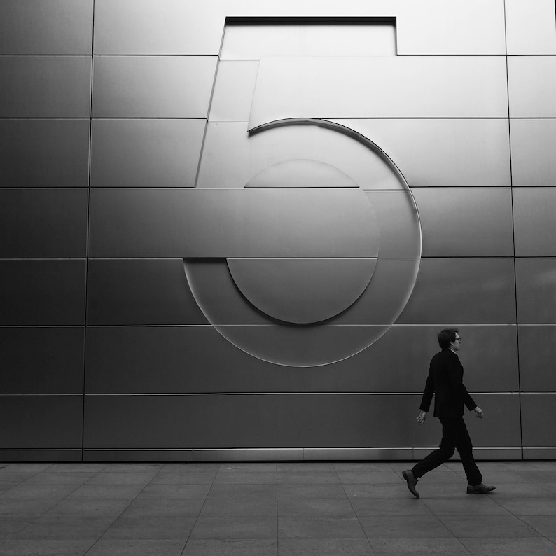 Typography Print, Typography Wall Art, Typography Poster, Number 5 Sign ...