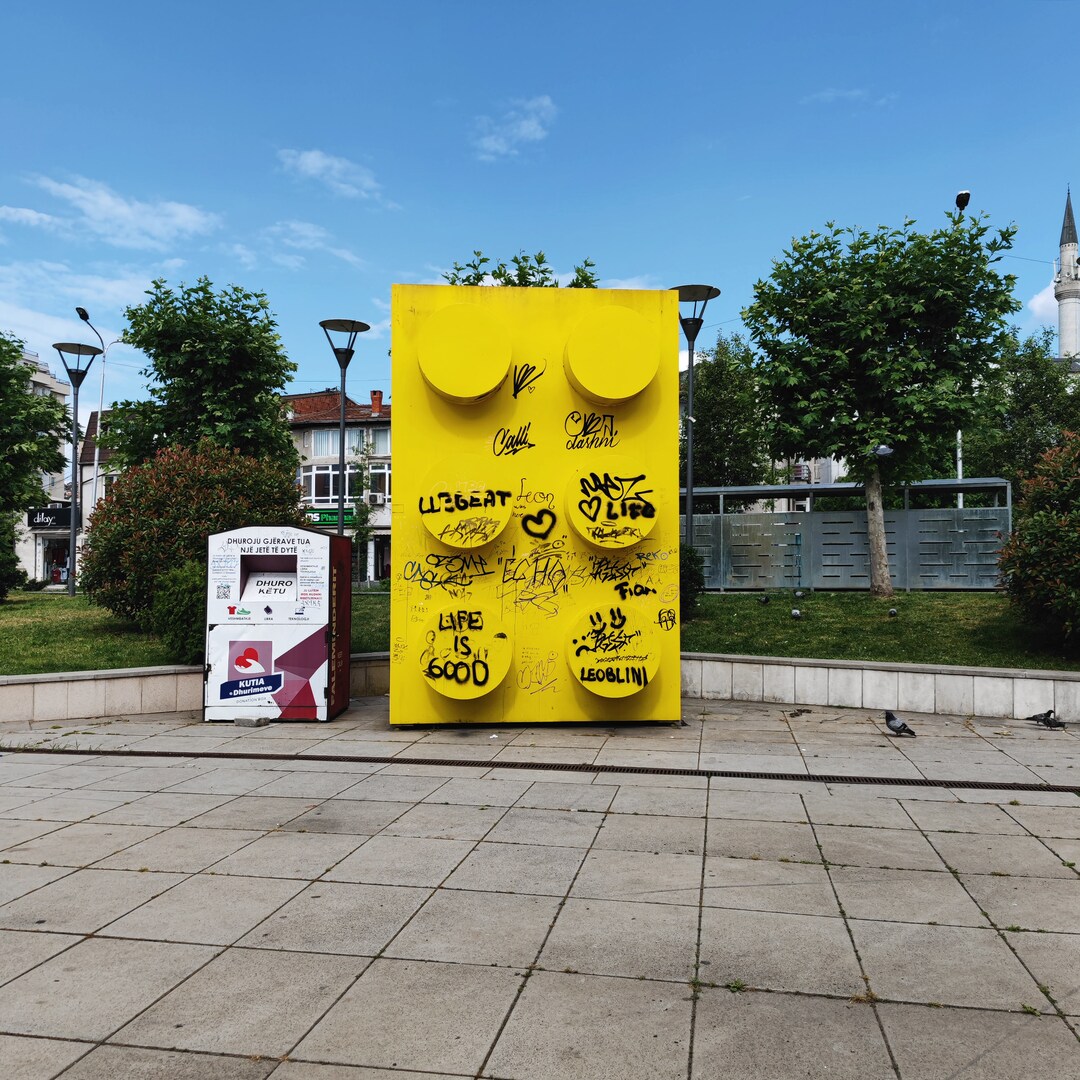 Pristina Print, Kosovo Print, Lego Print, Yellow Lego, Lego Block Print ...