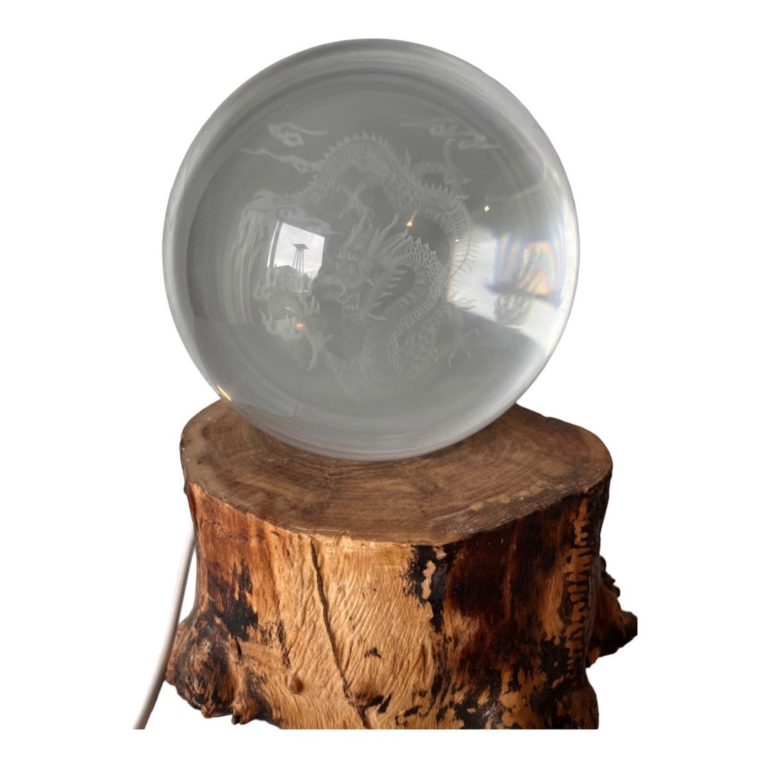 C71 -3D Glass Dragon Sphere With LED Lamp Stand - Etsy