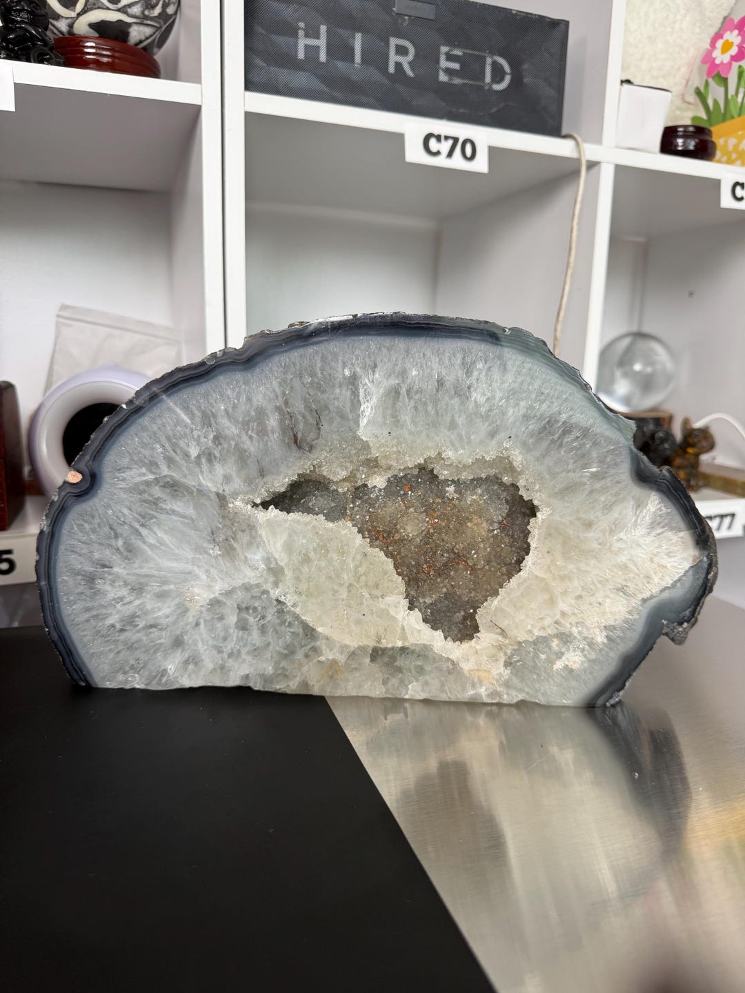 13.8 LB GIANT Natural Agate Slab With Druzy Crystal Cave - C42 - Etsy