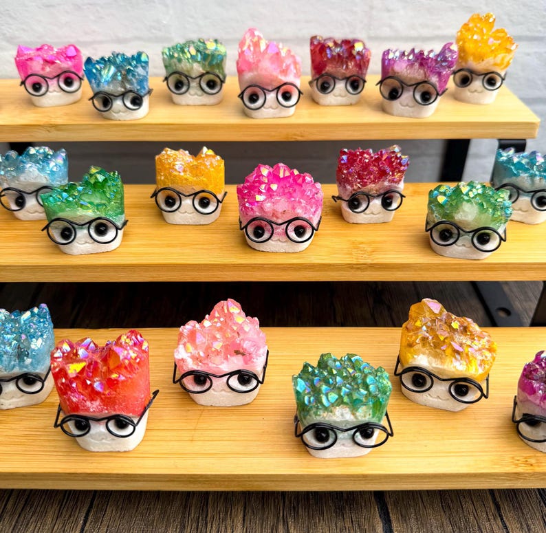 Mystery Nerdy Aura Quartz Cluster Buddy – Gift-ready - Stocking Stuffer ...