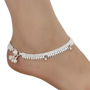 Beautiful Silver Plated Anklet Pair/ Payal/ Payal/ Jhanjran/ Panjeb ...