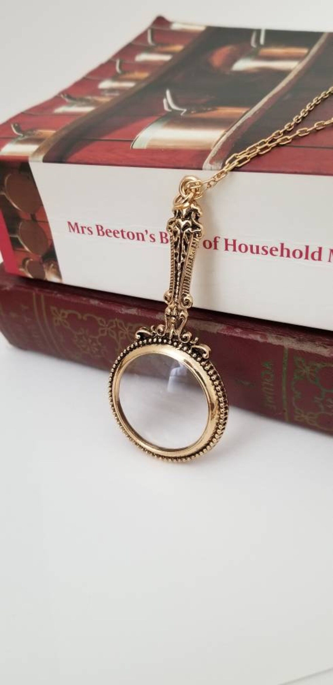Antique Gold Magnifying Glass Necklace - Etsy