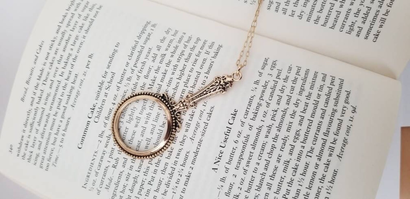Antique Gold Magnifying Glass Necklace - Etsy