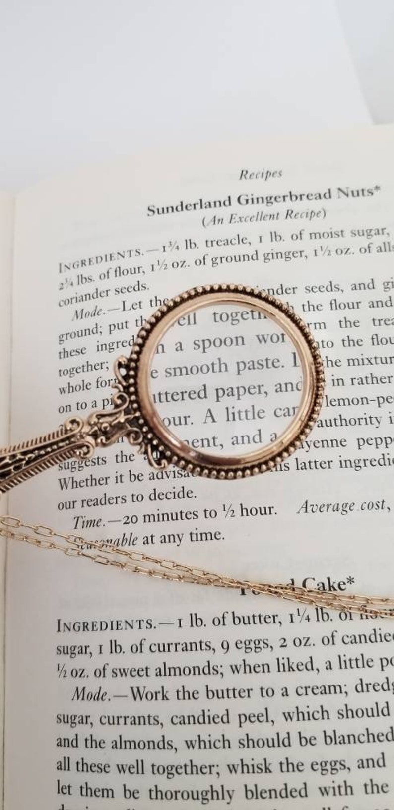 Antique Gold Magnifying Glass Necklace - Etsy