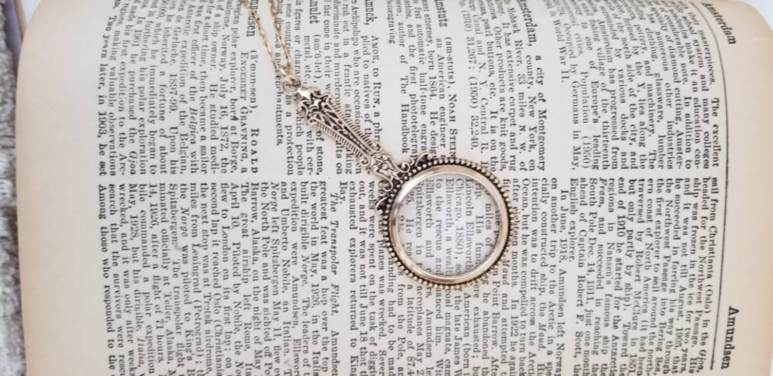 Antique Gold Magnifying Glass Necklace - Etsy