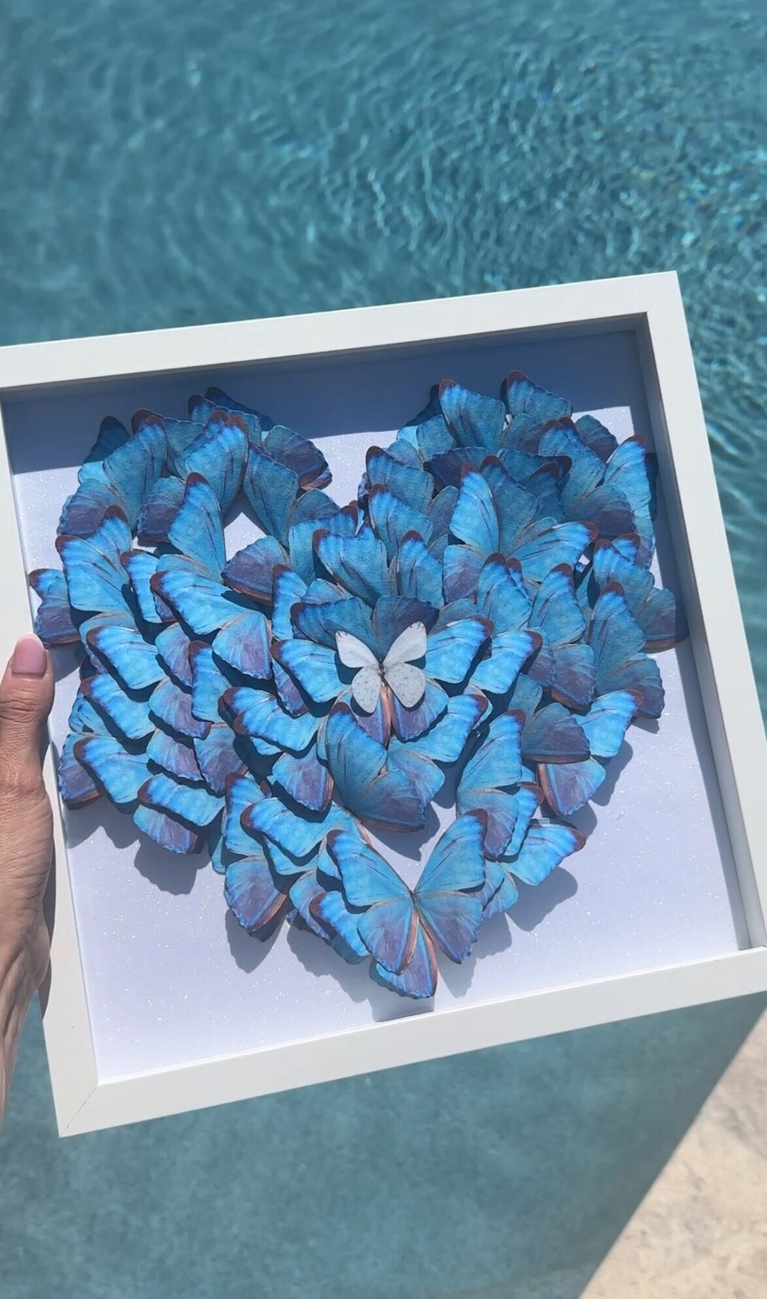 Ocean Heart Butterfly Wall Art, 3D Blue Butterflies, Butterfly Gift ...