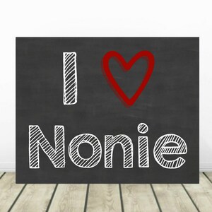 I Love Nonie, Printable Chalkboard Sign, Baby Photo Prop, Gift for ...
