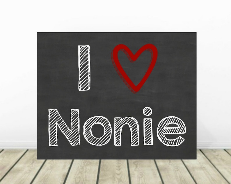 I Love Nonie Printable Chalkboard Sign Baby Photo Prop Gift - Etsy
