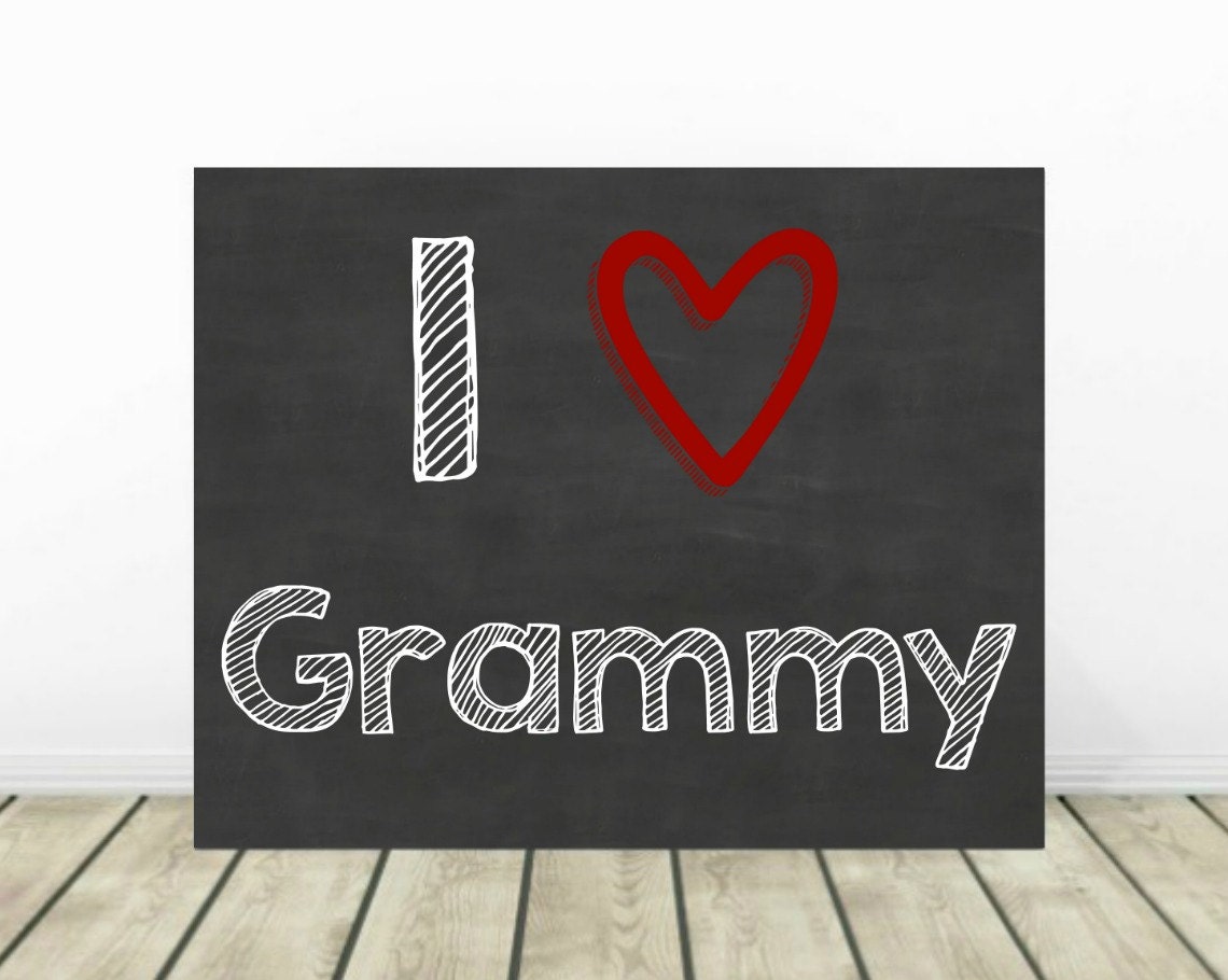 I Love Grammy Printable Chalkboard Sign Baby Photo Prop - Etsy