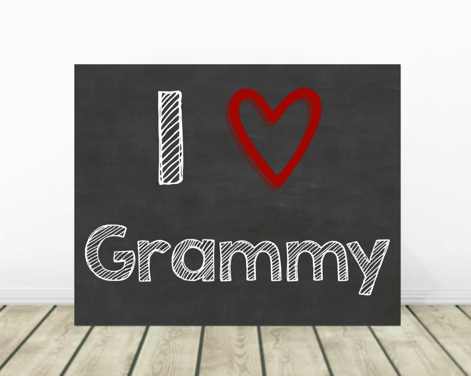 I Love Grammy, Printable Chalkboard Sign, Baby Photo Prop, Gift for ...